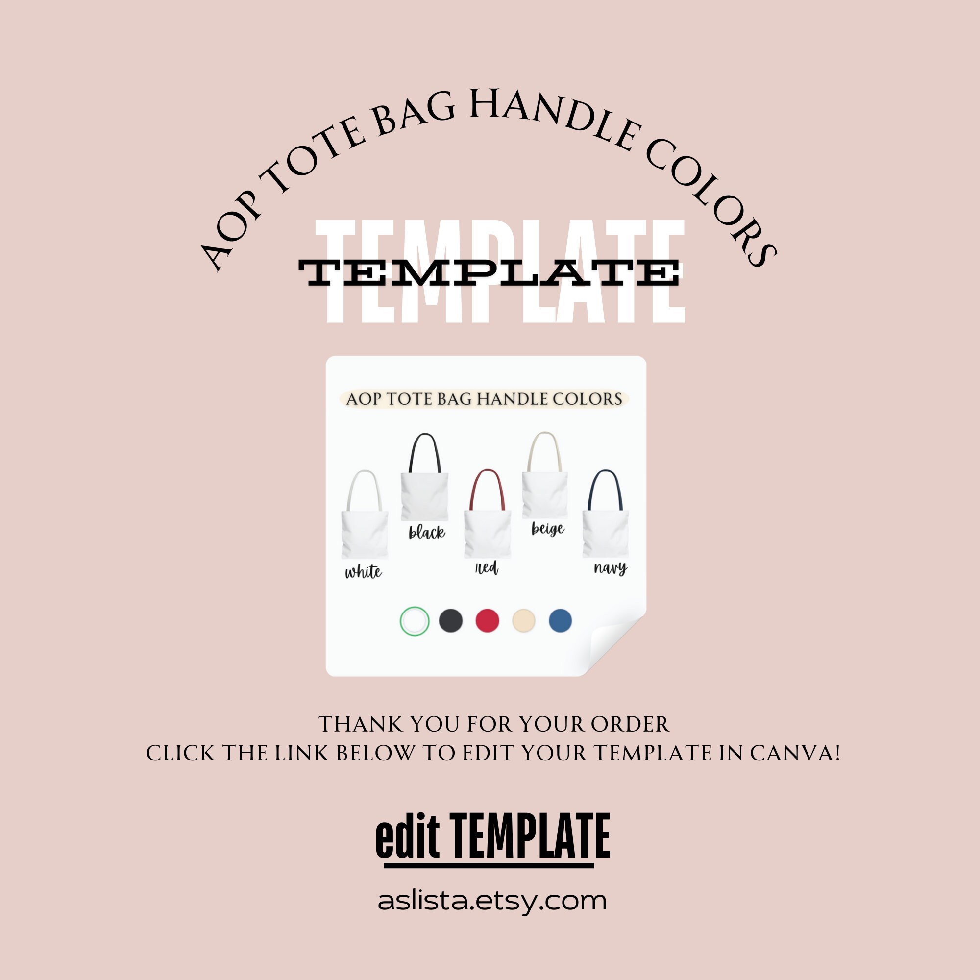 AOP Tote Bag Handle Colors Chart Template (edit in Canva) - Etsy