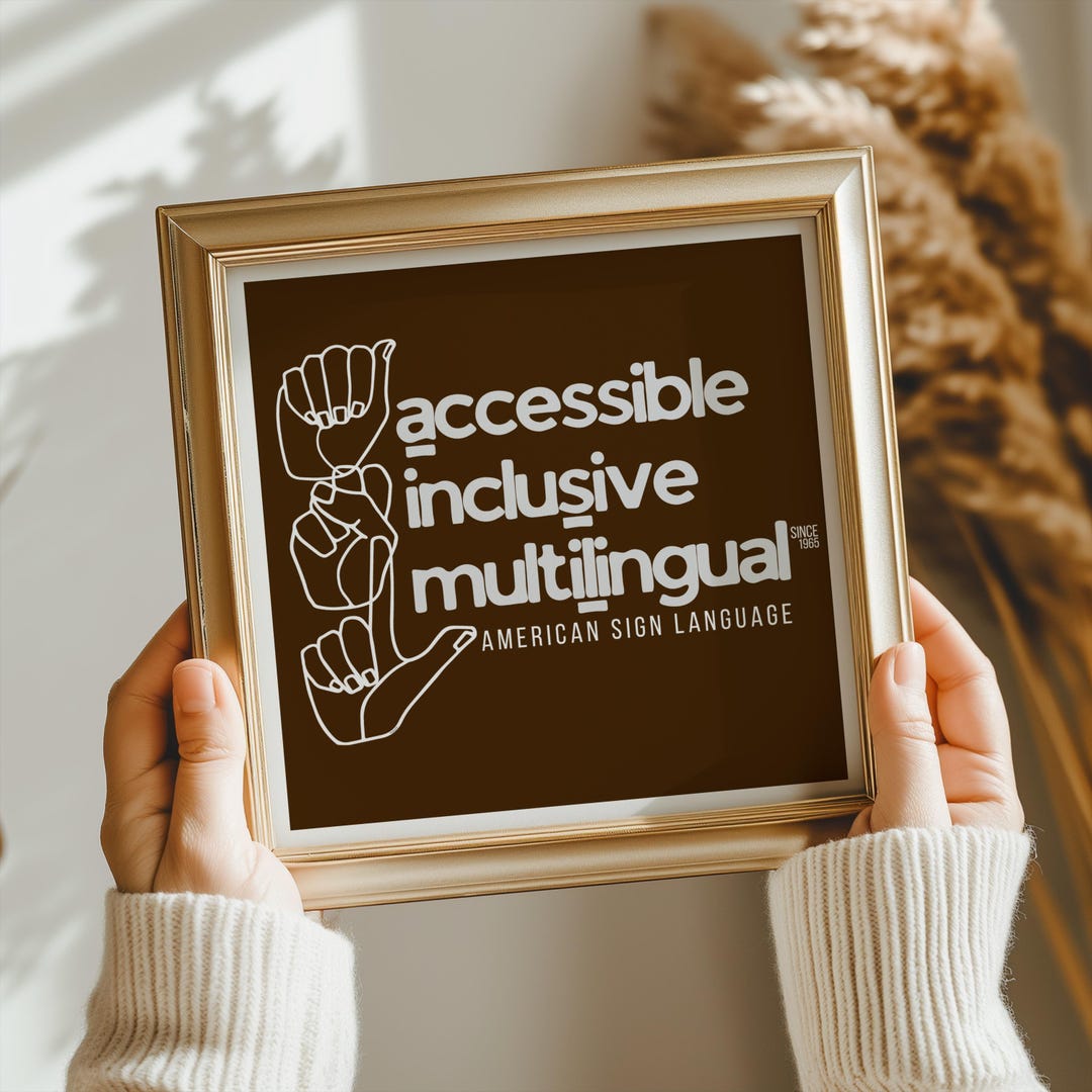 ASL Accessible Inclusive Art Print: Sign Language Classroom Decor ...