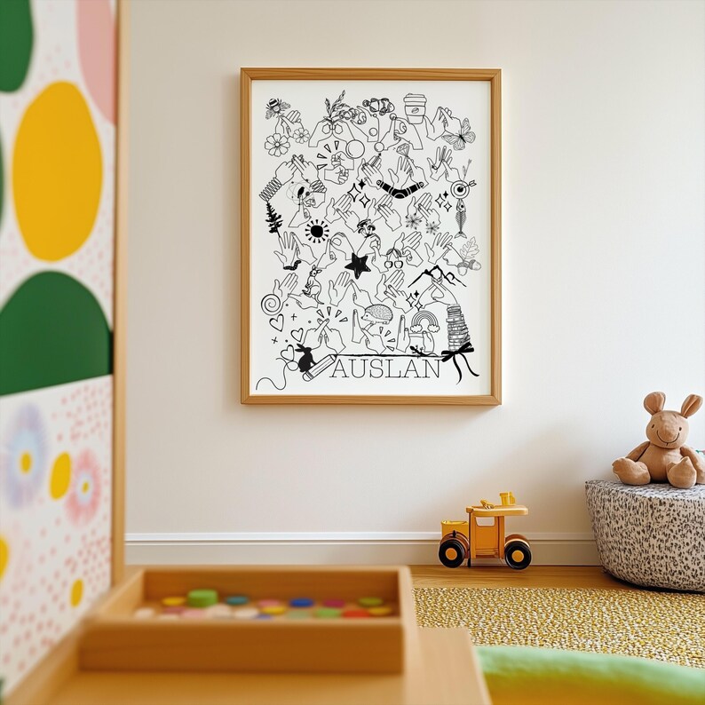 AUSLAN Alphabet Doodle Poster: Sign Language Classroom Art (digital ...