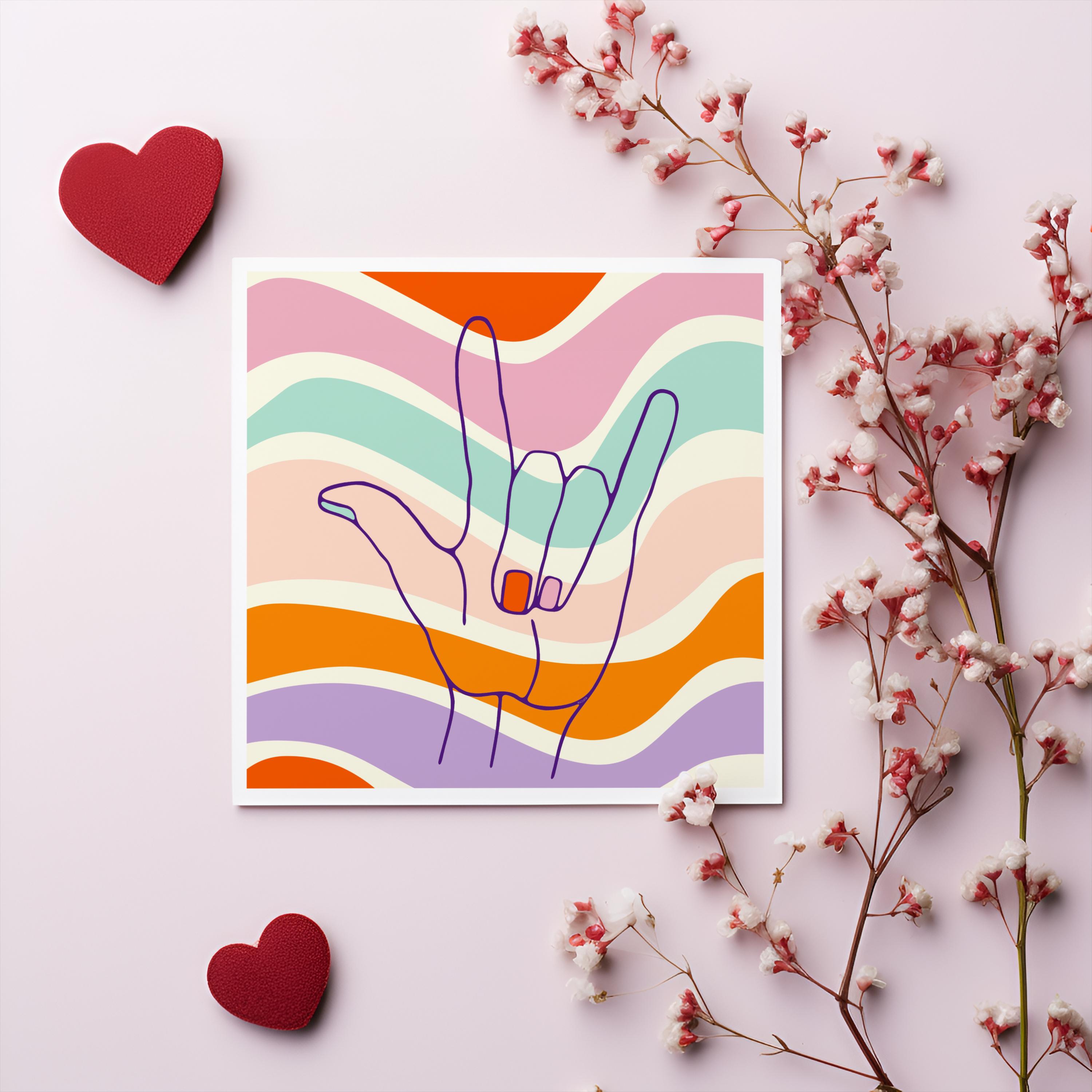 Printable Sign Language Valentine Card, Sign Language Printable Card ...