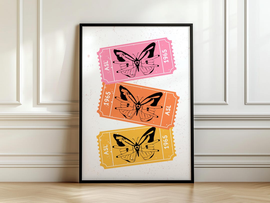 ASL Butterfly Poster: Sign Language Classroom Art (digital Download) - Etsy