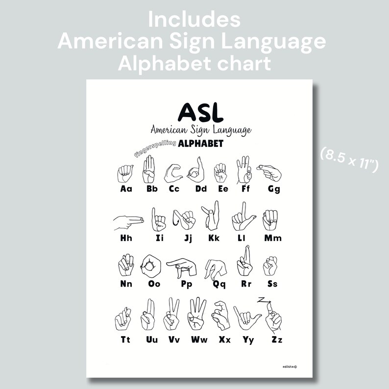ASL HAPPY BIRTHDAY Card Mini Coloring Book: Sign Language Alphabet ...