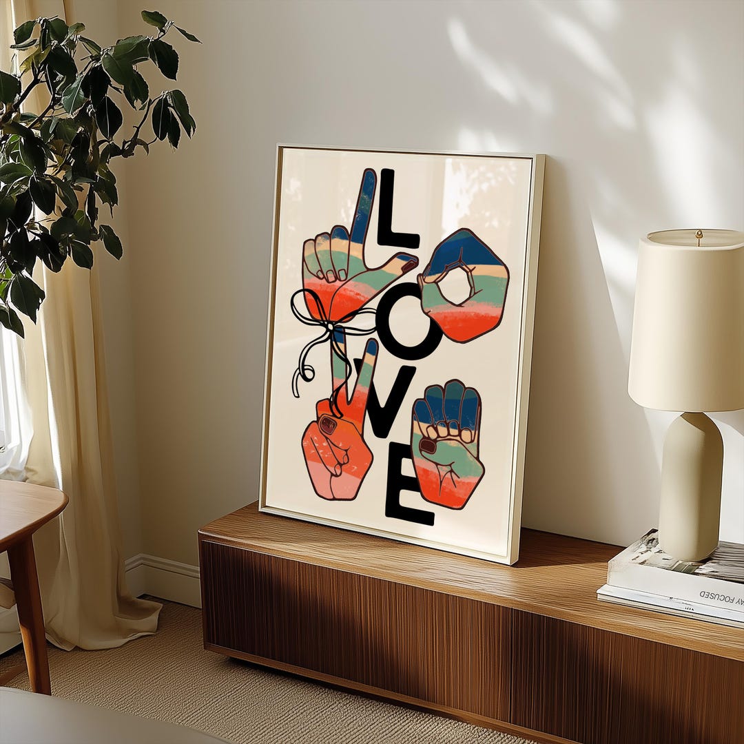 ASL LOVE Art Print: American Sign Language Wall Art Poster (digital ...