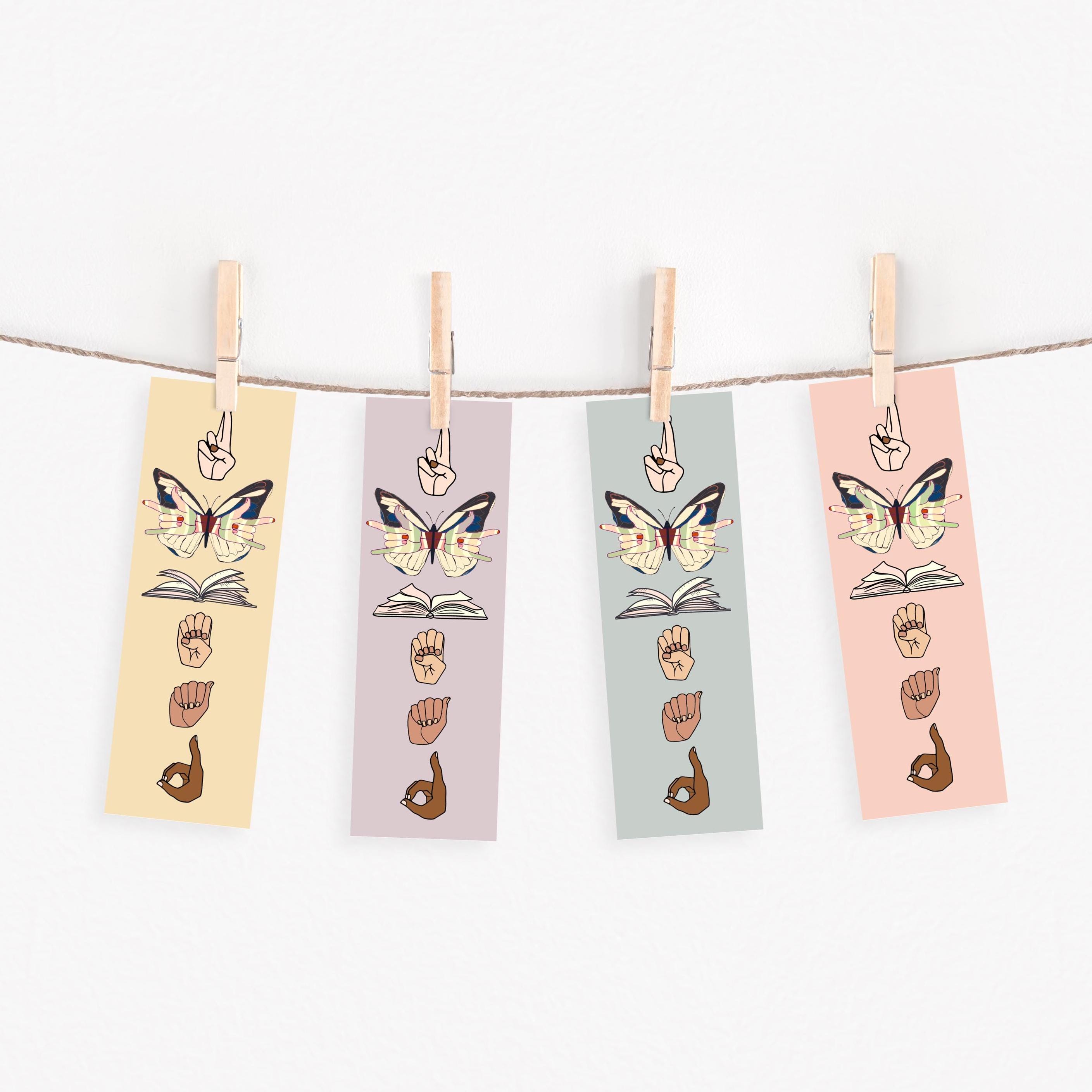 Sign Language Bookmarks Printable Bookmark ASL Sign Language Printable ...