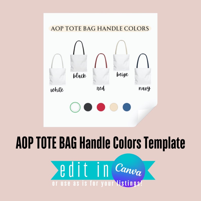 AOP Tote Bag Handle Colors Chart Template (edit in Canva) - Etsy