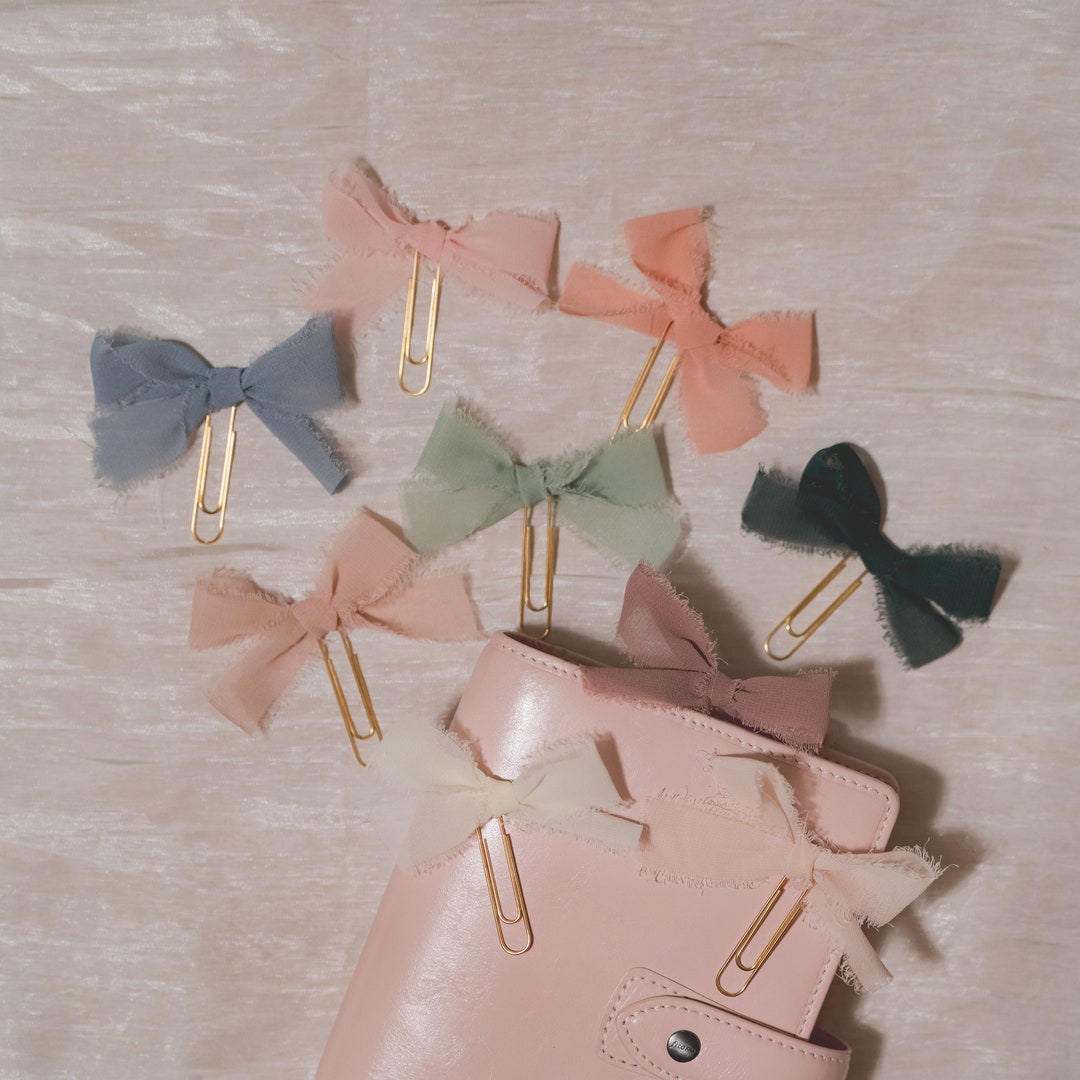 Planner Bow Paper Clip Chiffon Ribbon Small - Etsy