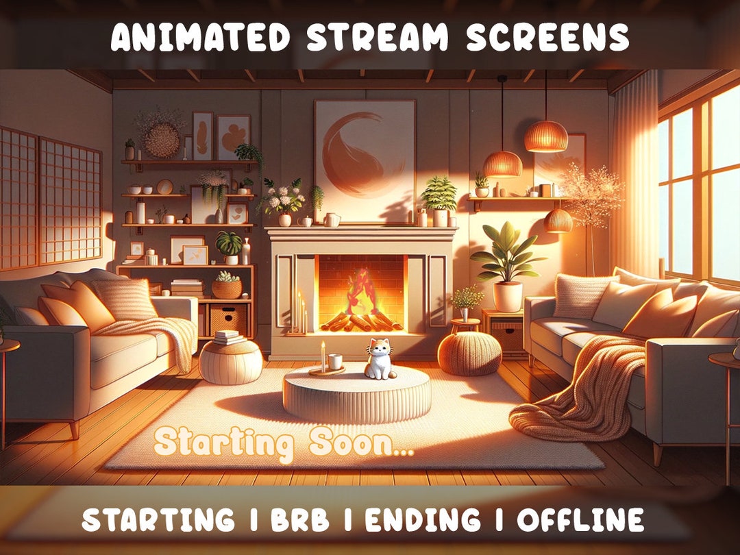 4x Animated Aesthetic Lofi Cozy Twitch Screens | Stream is Starting, Be ...