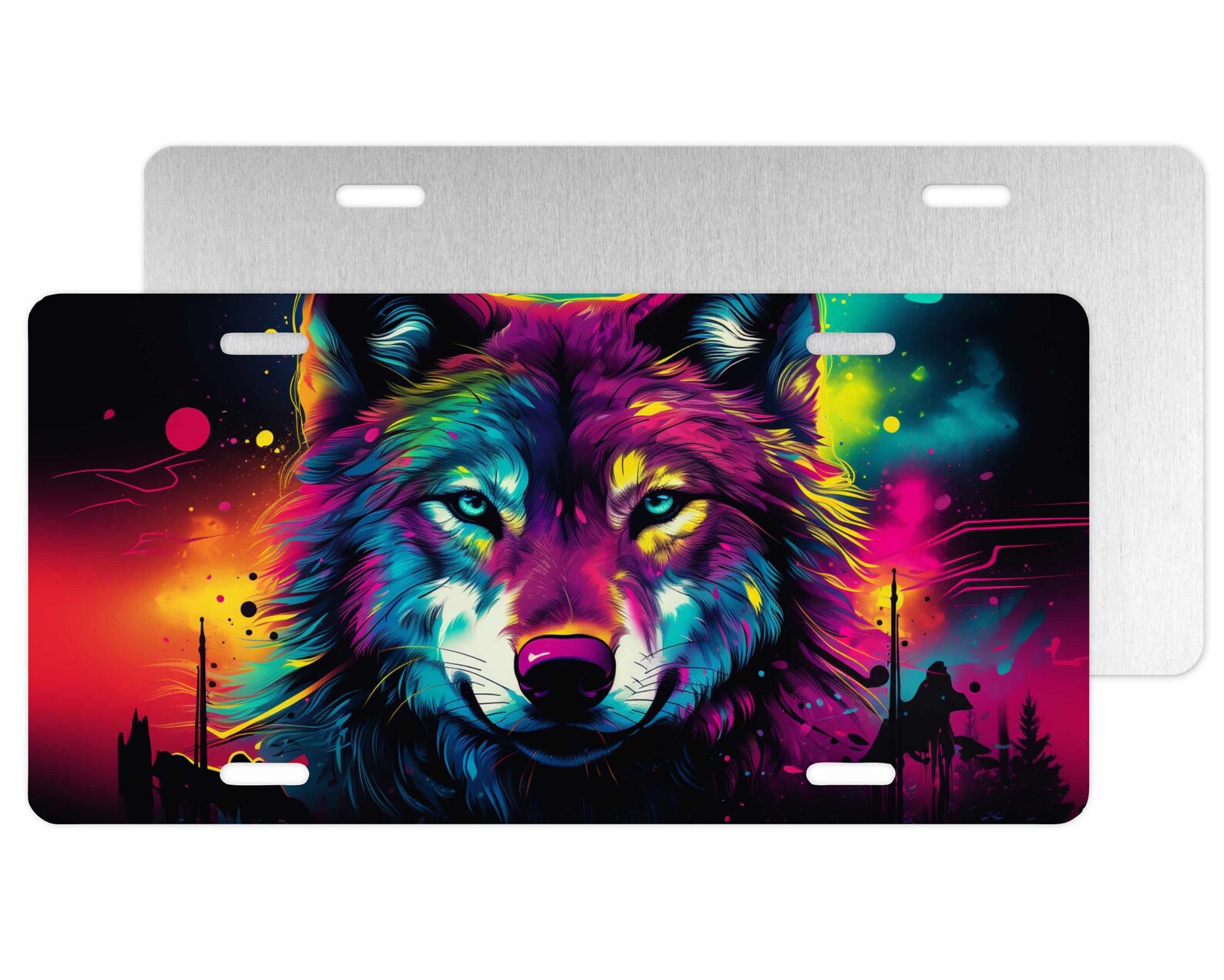 Wolf Licence Plate PNG Sublimation Design, 12 by 6 Inch License Plate ...