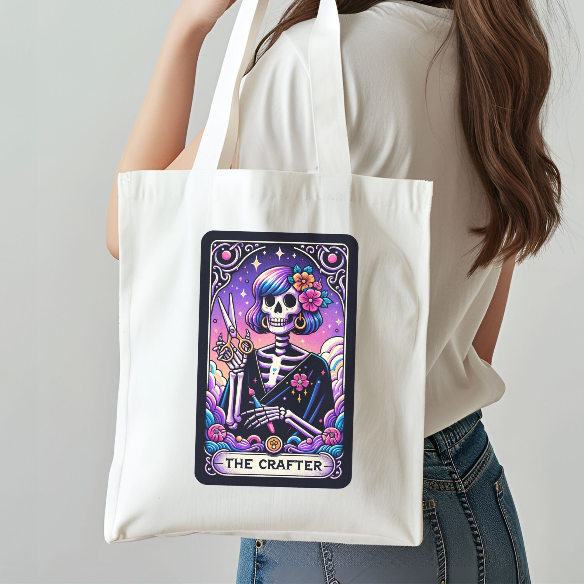 The Crafter Tarot Card PNG, Trendy T-shirt PNG, Crafter Sassy Skeleton Sublimation Design ...