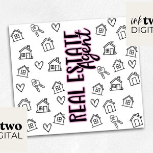 Real Estate Agent SEAMLESS Tumbler Wrap, Real Estate Agent 20oz Skinny ...