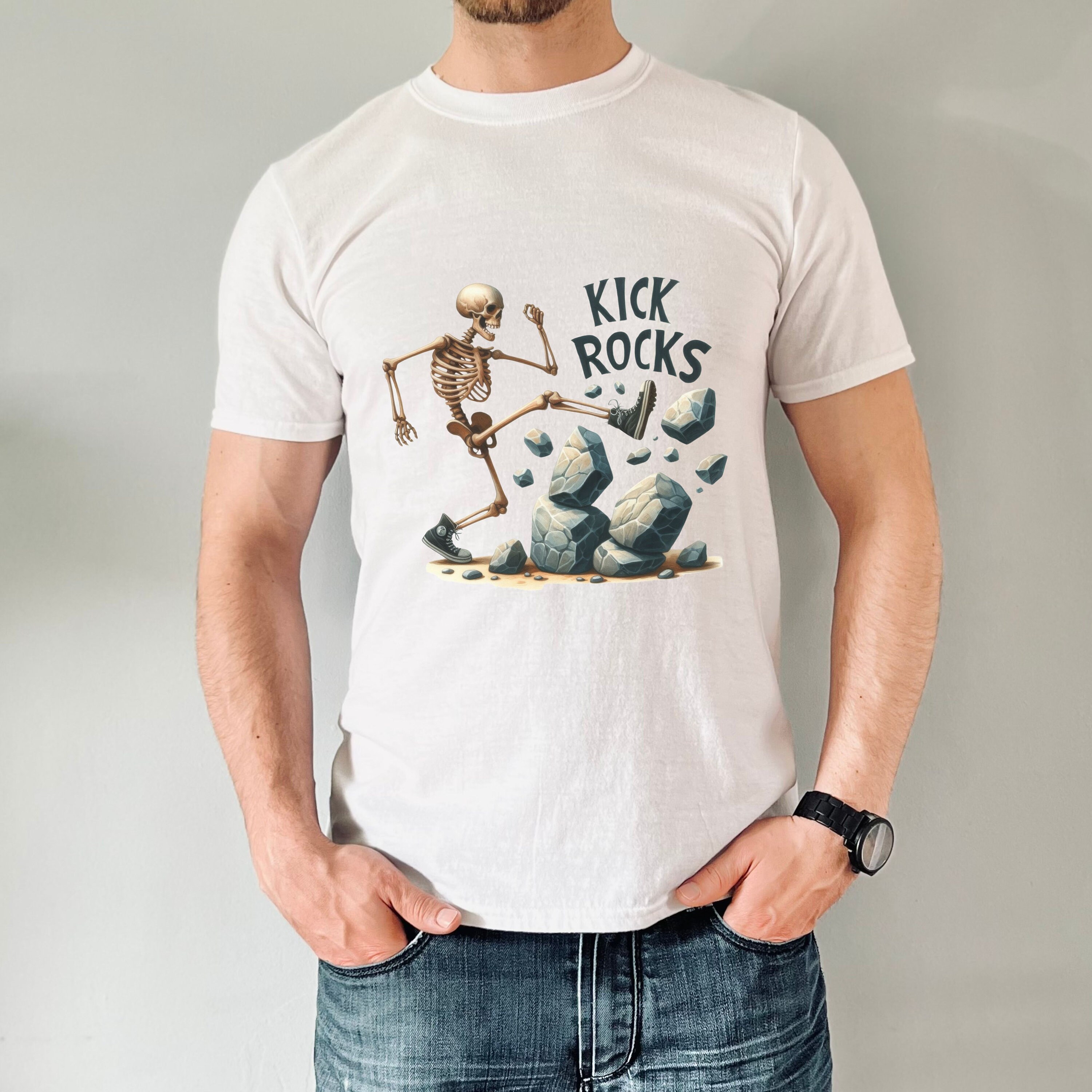 Kick Rocks PNG, Snarky Skeleton PNG, Funny Sublimation Design, Skeleton ...