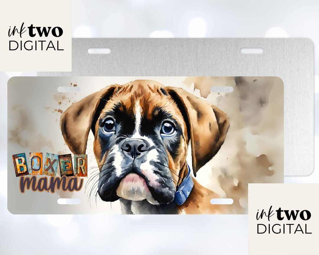 Boxer Mama Licence Plate PNG Sublimation Design, 12 by 6 Inch License ...