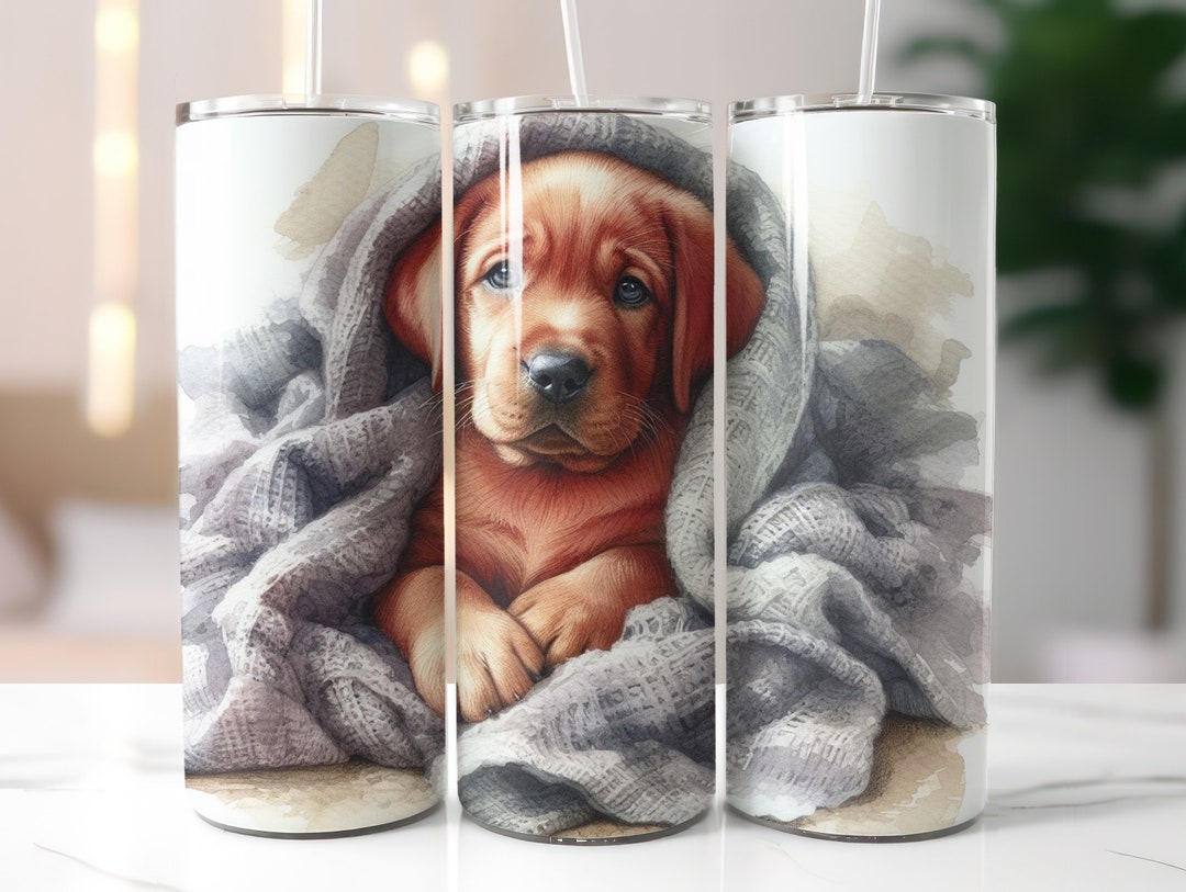 Fox Red Labrador Puppy Dog Tumbler Wrap, 20 Oz Skinny Tumbler ...