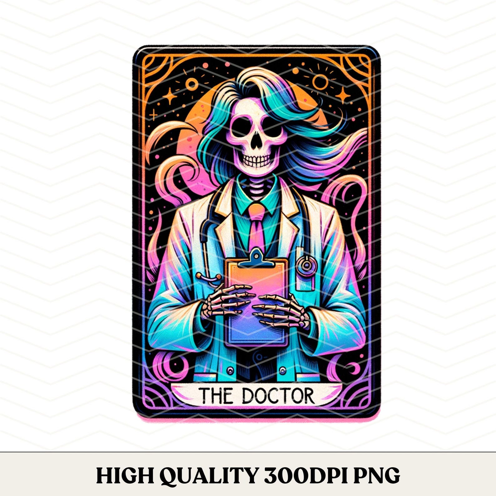 Tarot Card the Doctor PNG, Medical Wrap Design for Straight Tumbler ...