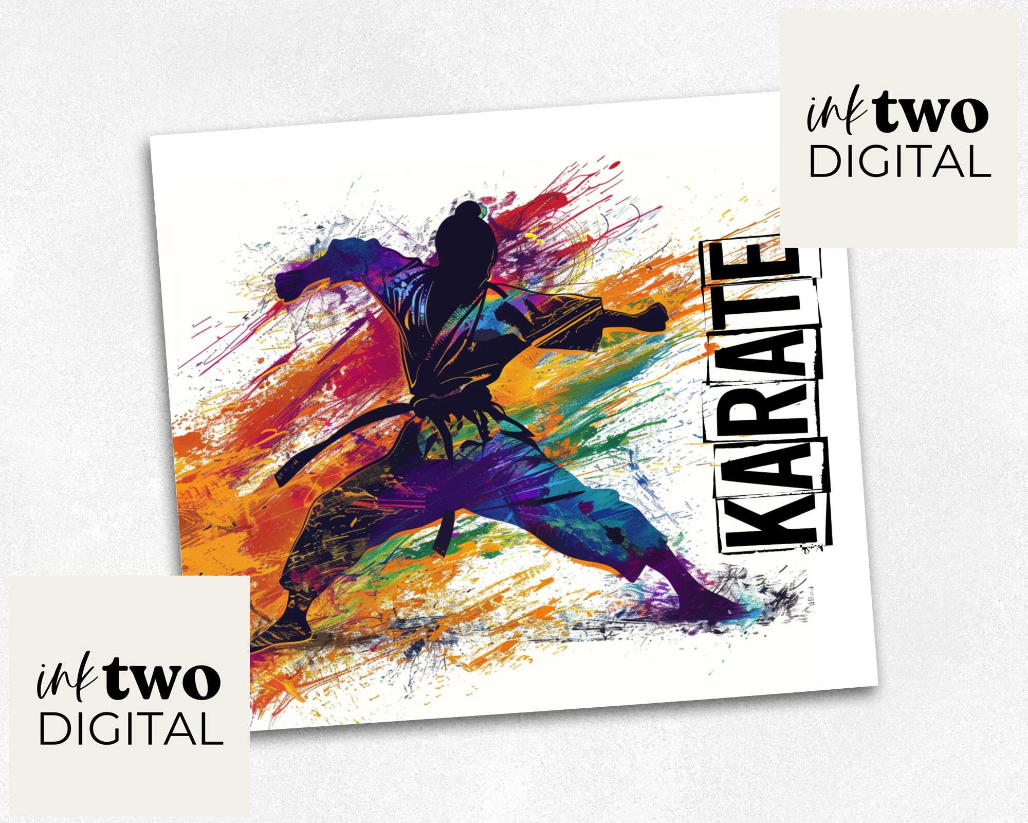 Karate Tumbler Wrap Design, 20oz Skinny, Sport Tumbler PNG, Karate PNG ...