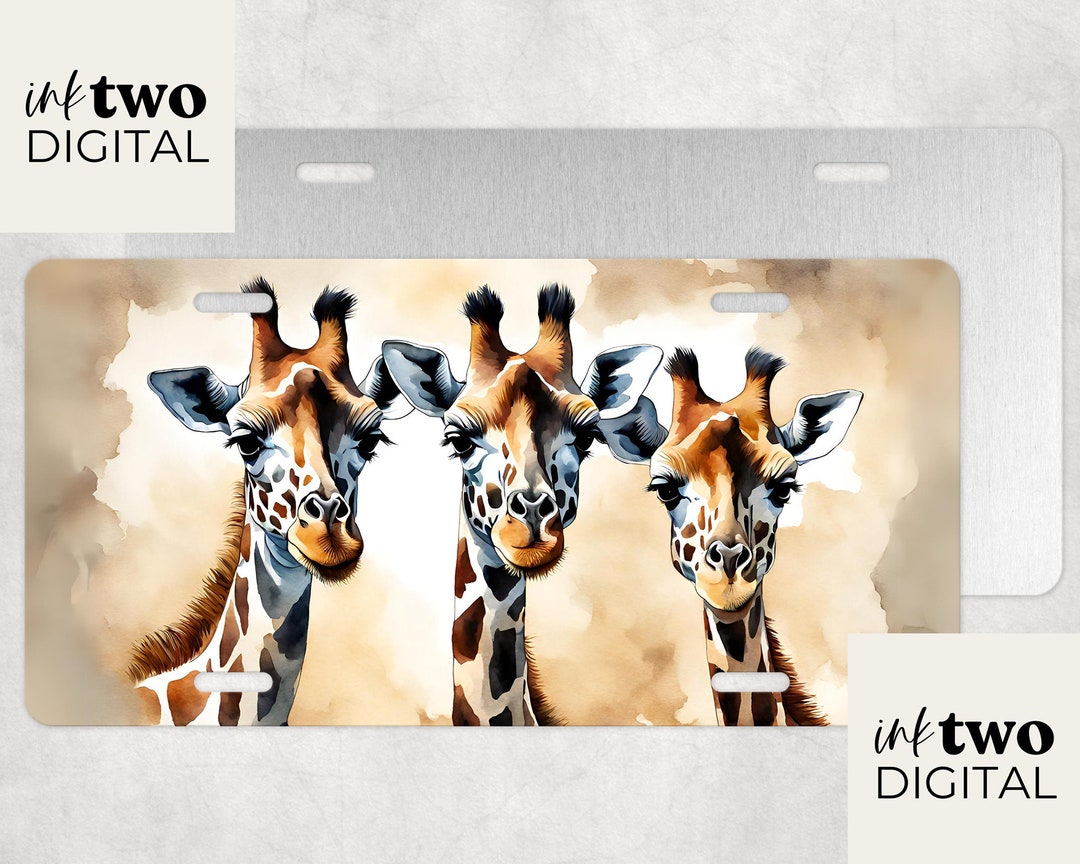 Funny Cute Giraffe Family Licence Plate PNG Sublimation Design, 12 by 6 ...