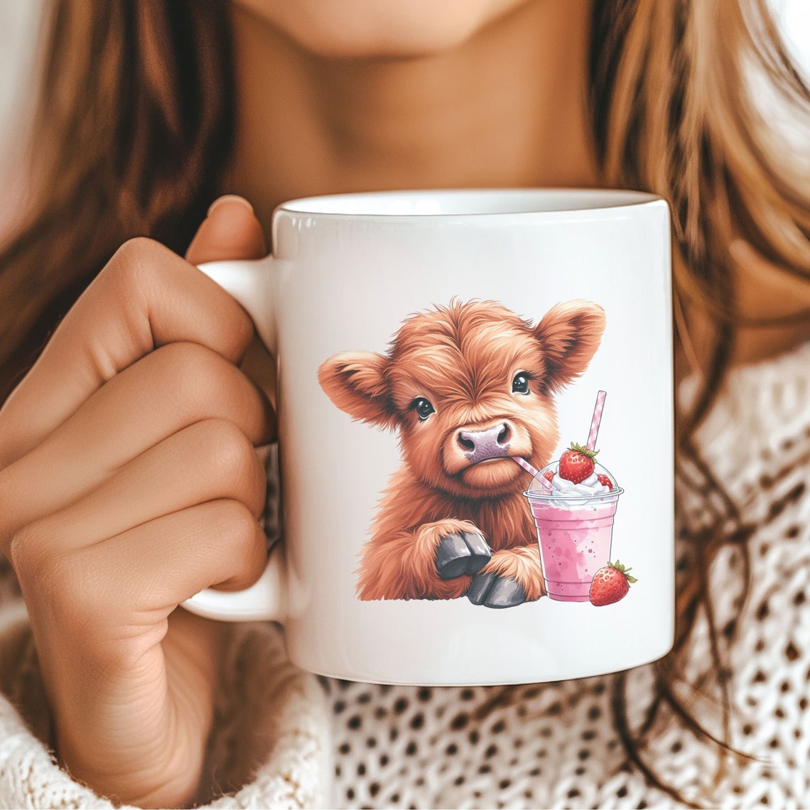 Cute Cow Milkshake Highland Cow PNG, Highland Cow Clipart, Heifer Cow T ...