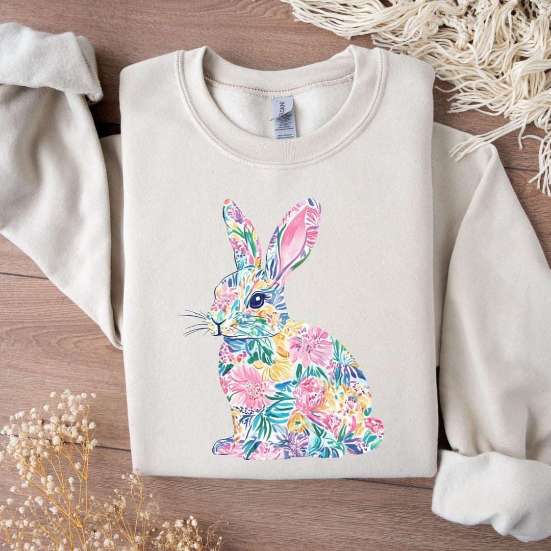 Floral Bunny Watercolour PNG, Botanical Bunny PNG, Easter Bunny PNG ...
