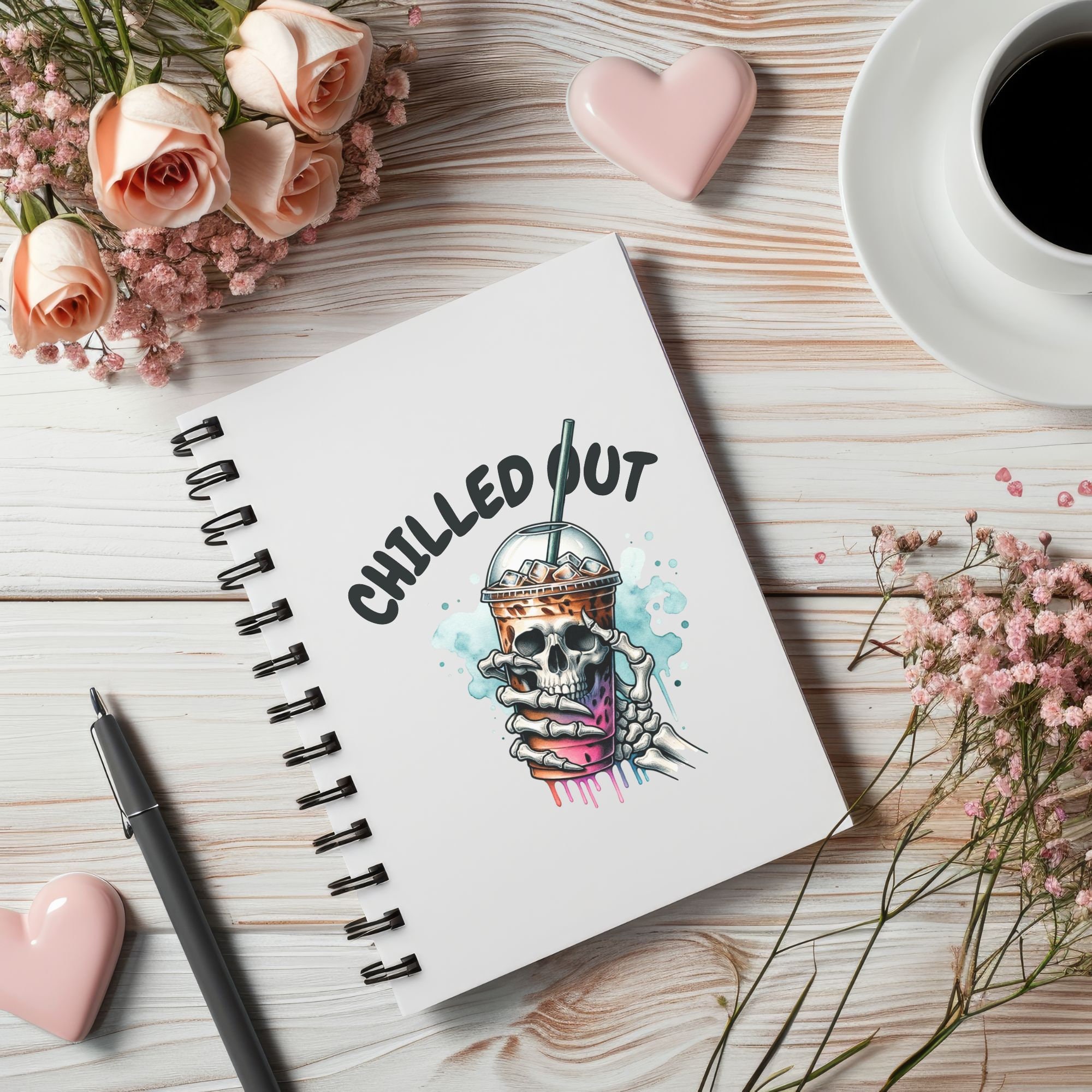 Chilled Out Ice Coffee Skeleton PNG, Funny Coffee Clipart, Humorous ...