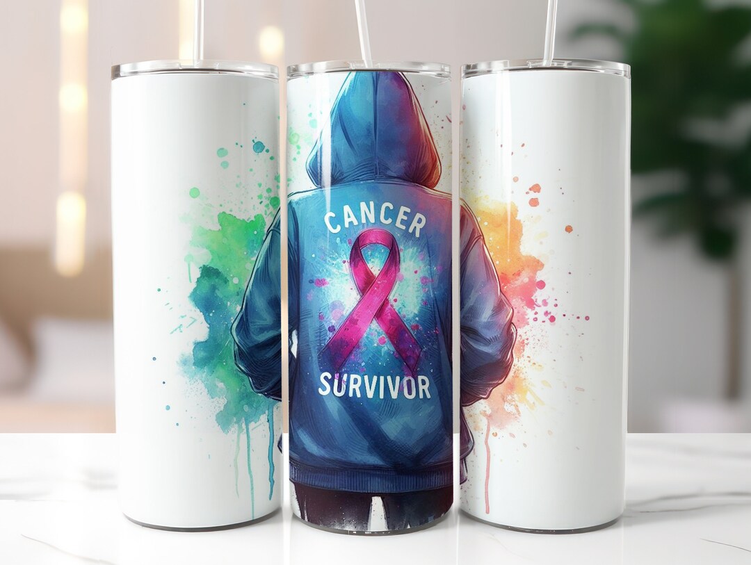 Cancer Survivor Tumbler Wrap, 20 Oz Skinny Cancer Tumbler, Cancer ...