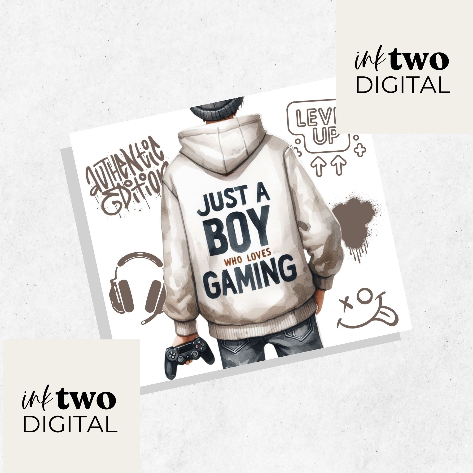 Gamer Boy 20oz Skinny SEAMLESS Tumbler Wrap, 20oz Skinny Gaming PNG ...