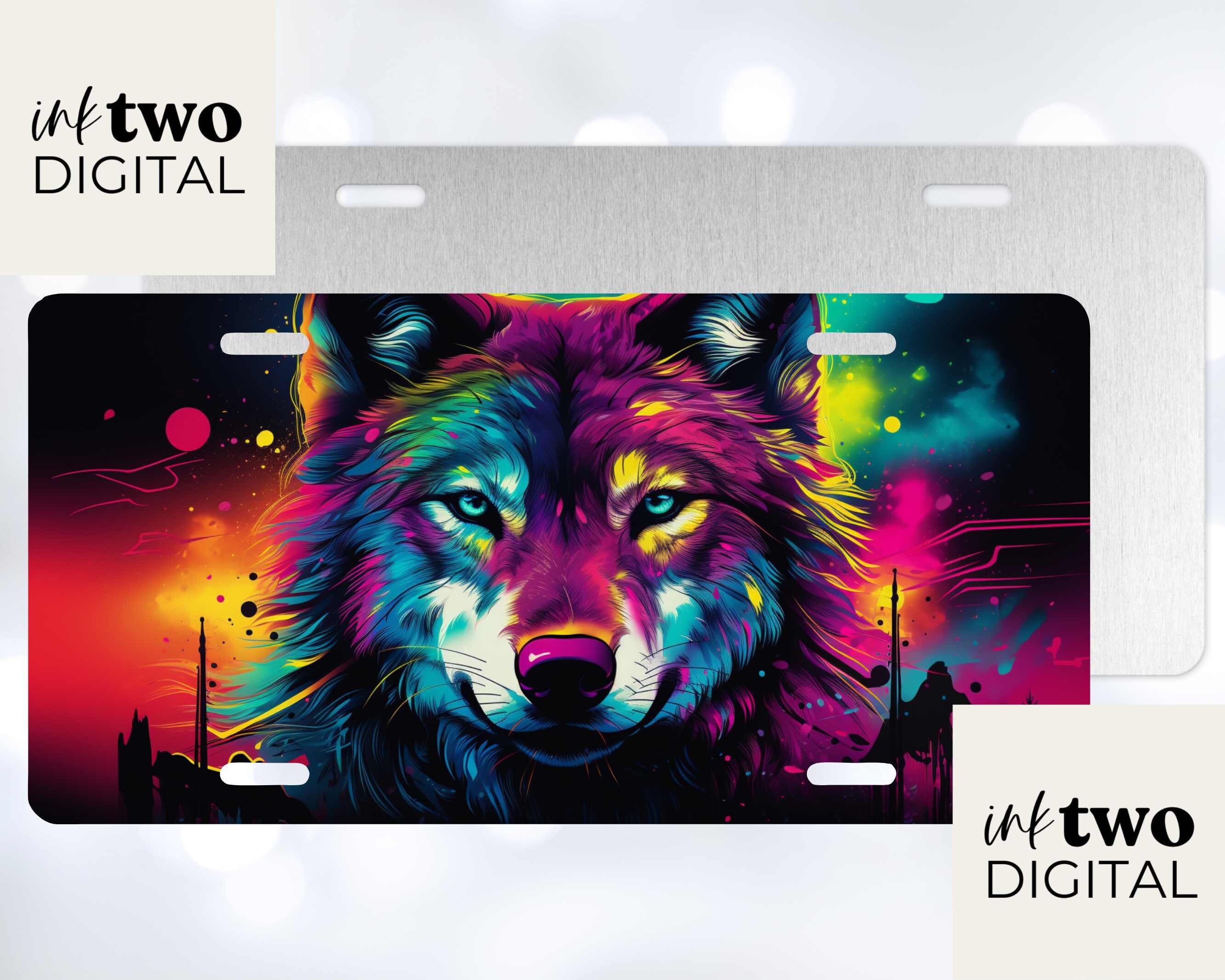 Wolf Licence Plate PNG Sublimation Design, 12 by 6 Inch License Plate ...