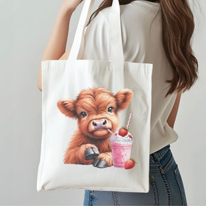 Cute Cow Milkshake Highland Cow PNG, Highland Cow Clipart, Heifer Cow T ...