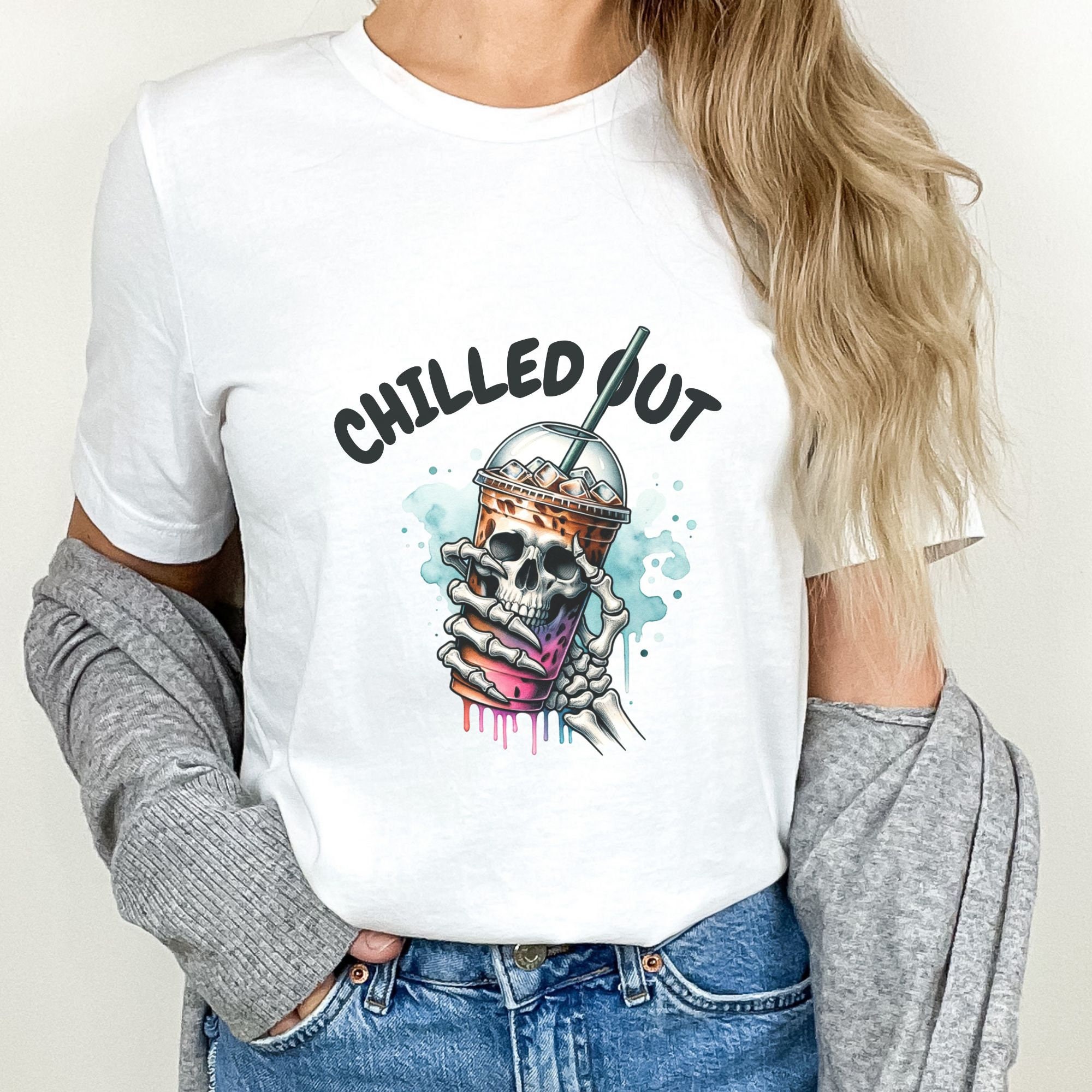 Chilled Out Ice Coffee Skeleton PNG, Funny Coffee Clipart, Humorous ...