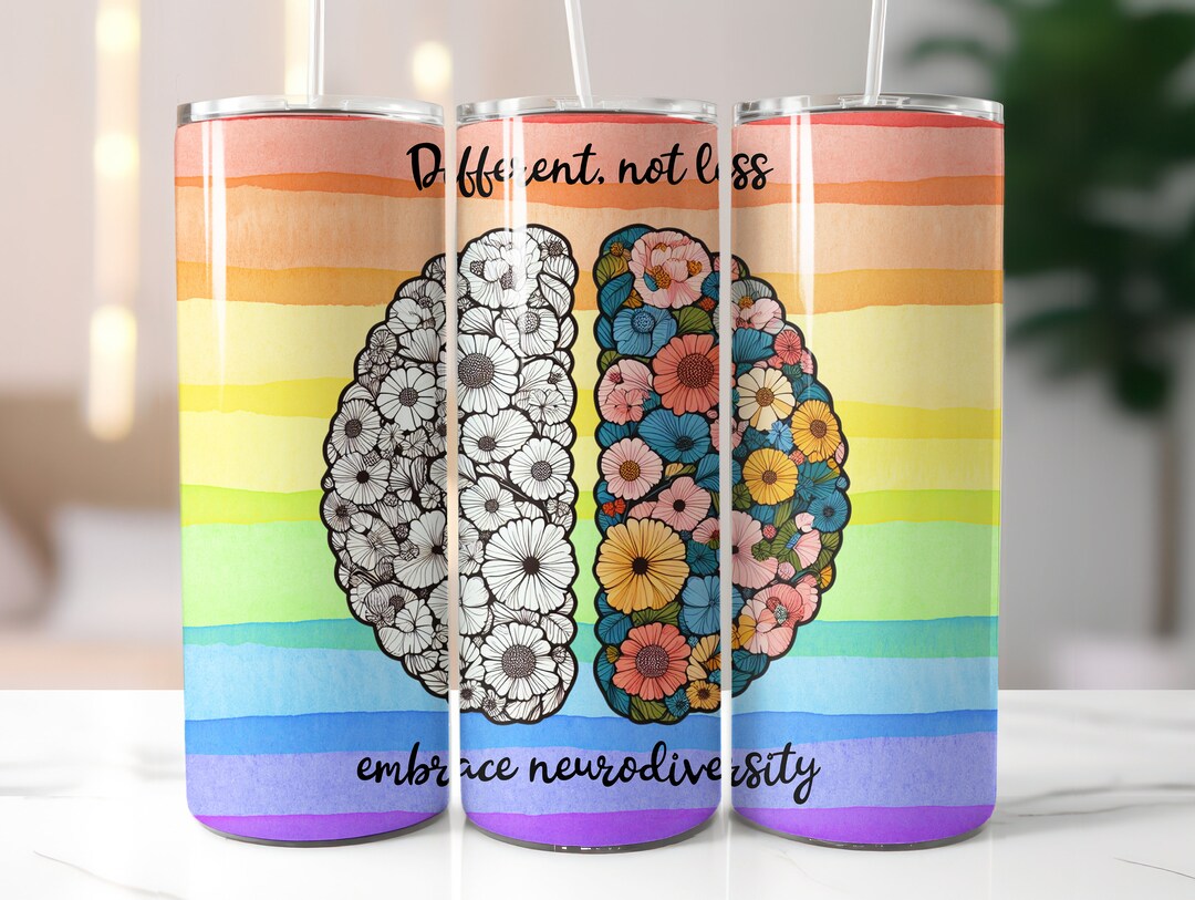ADHD Awareness 20oz Skinny Tumbler Wrap, Autism Awareness Wrap, Autism ...