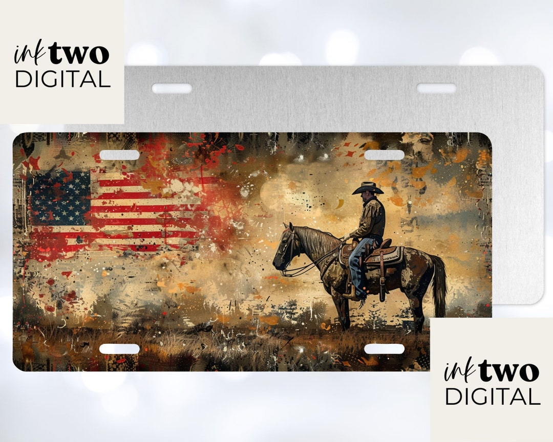 American Cowboy Licence Plate PNG Sublimation Design, 12 by 6 Inch ...
