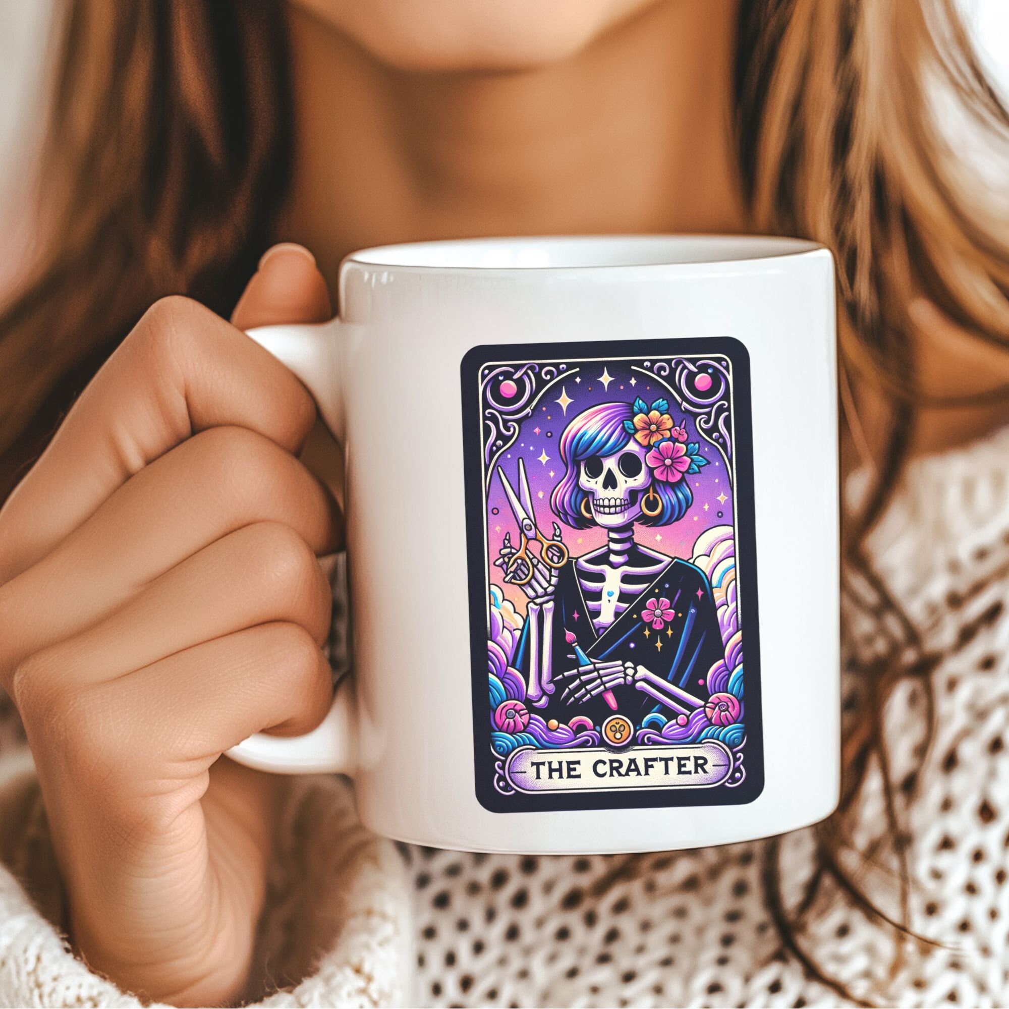The Crafter Tarot Card PNG, Trendy T-shirt PNG, Crafter Sassy Skeleton Sublimation Design ...