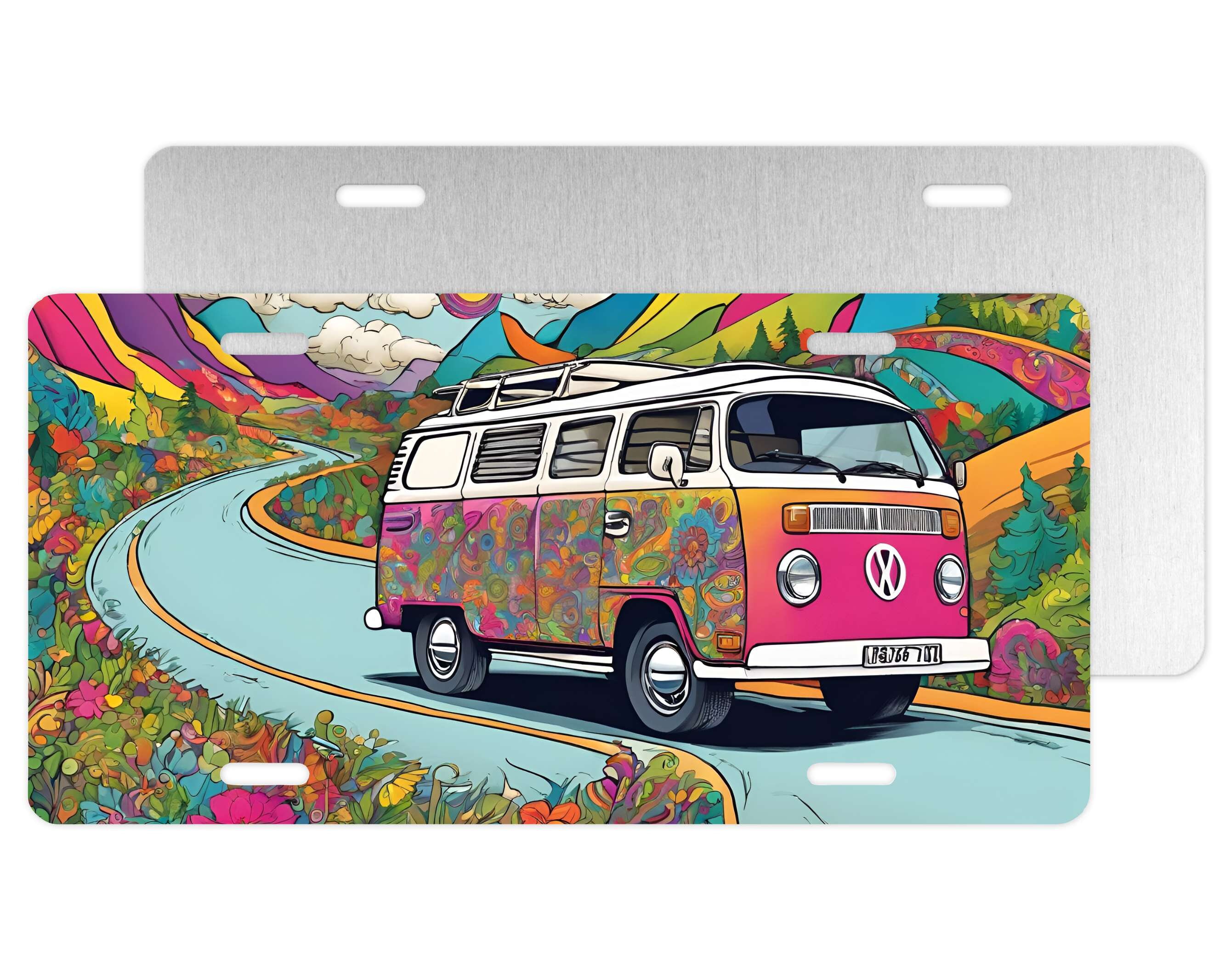Retro Hippie Campervan Licence Plate PNG Sublimation Design, Car PNG ...