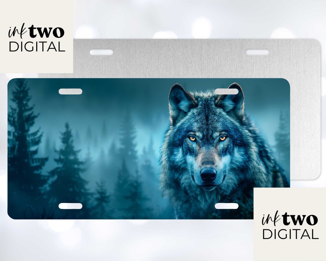 Wilderness Wolf Licence Plate PNG Sublimation Design, 12 by 6 Inch ...