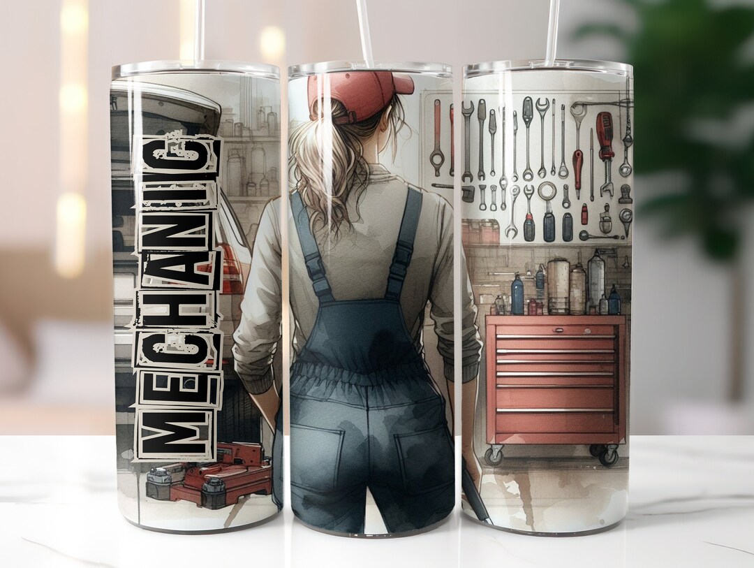 Mechanic Tumbler Wrap, Mechanic 20oz Skinny Tumbler, Mechanic ...