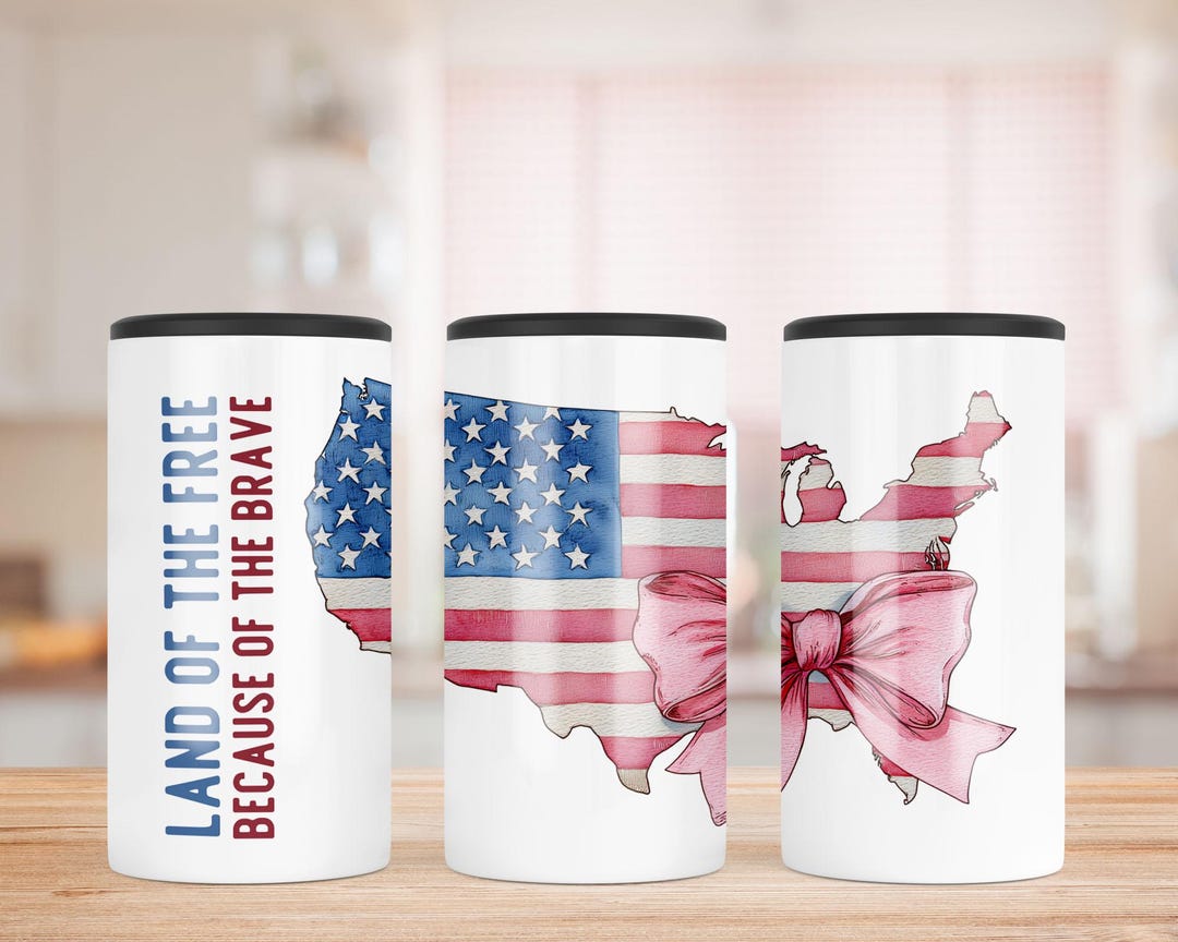 Coquette Land of the Free USA Map SEAMLESS 4 in 1 Can Cooler ...