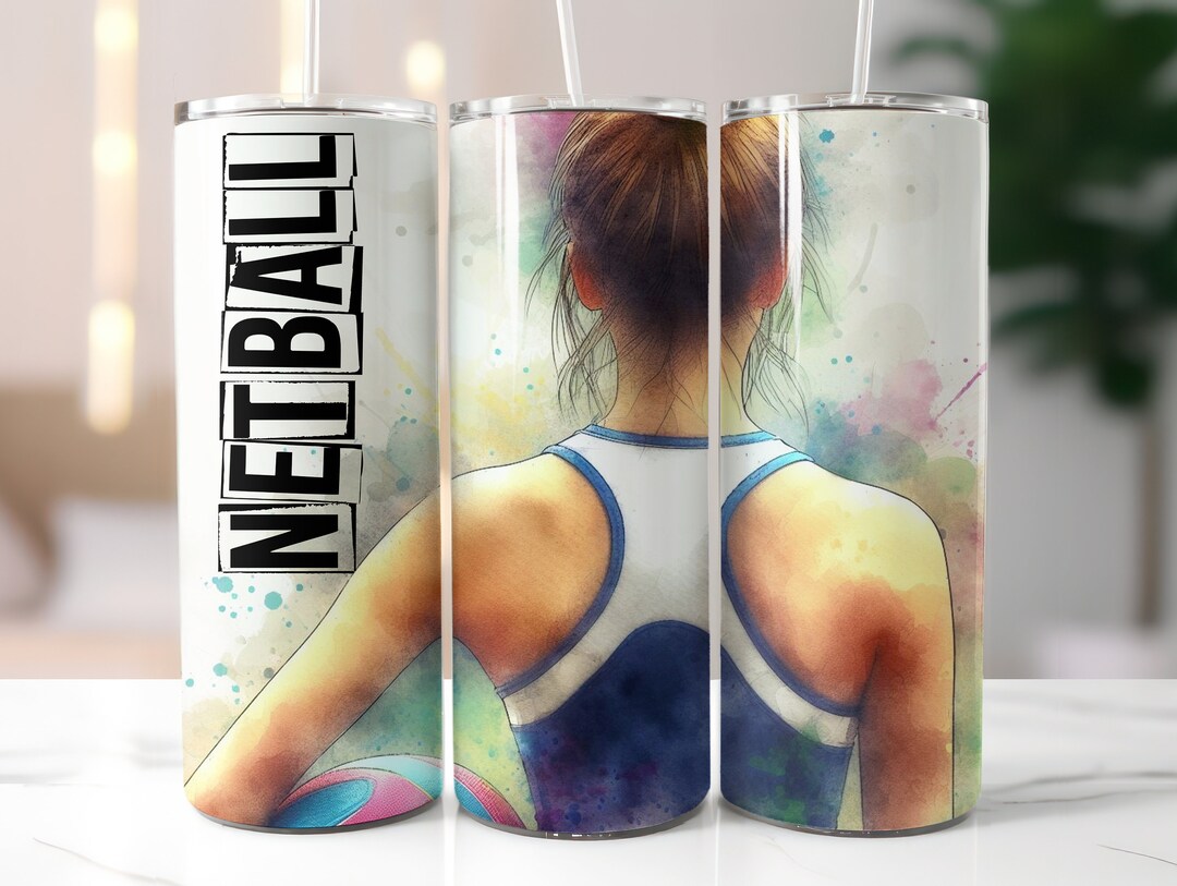 Netball Tumbler Wrap, 20oz Skinny Netball Tumbler Design, Netball ...