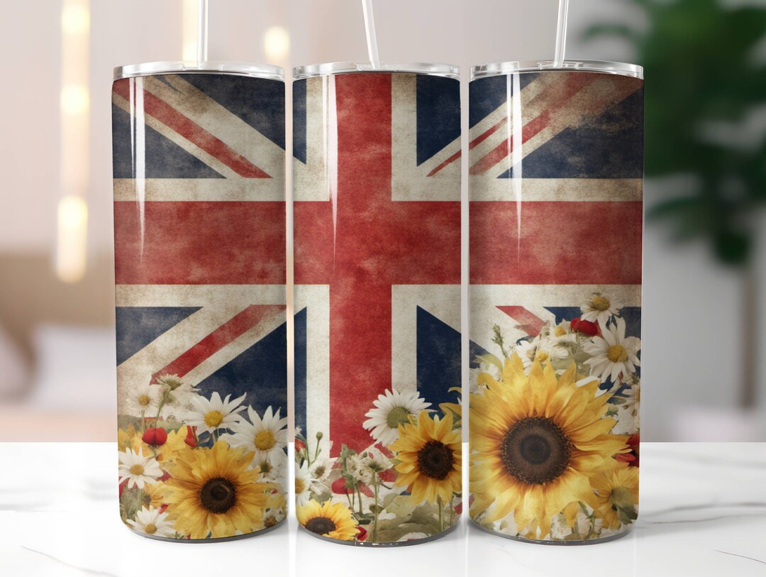 Great Britain Tumbler Wrap, British Flag Tumbler PNG 20 Oz Skinny ...