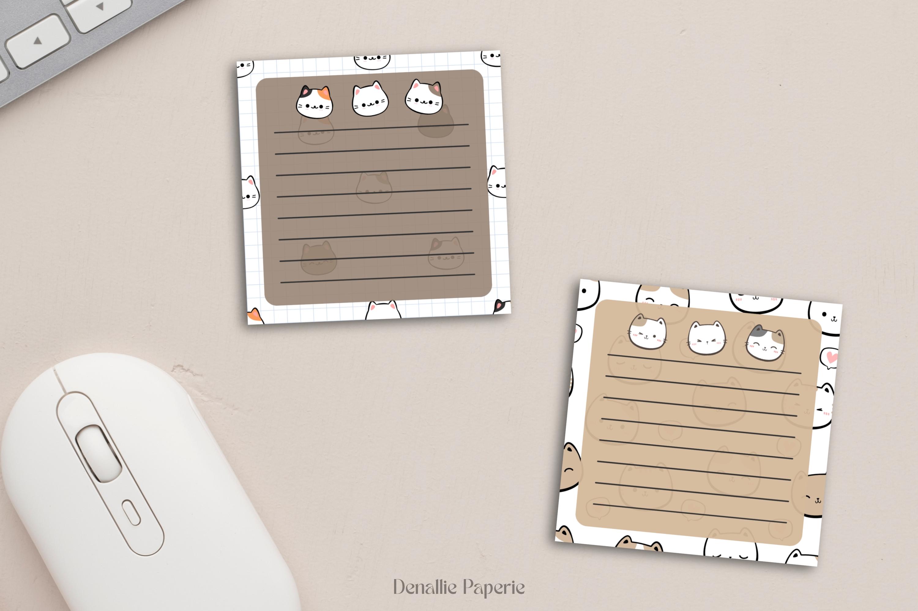 Kitten-themed Printable Notepad, Cat Memo Pad, Cute Cat Notepad, Kitten ...
