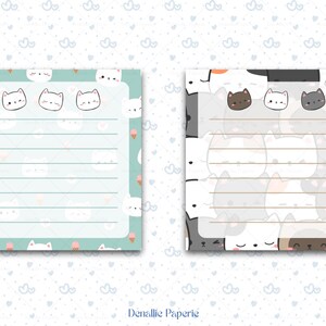 Cat-themed Printable Notepad, Cat Memo Pad, Cute Notepad, Digital ...