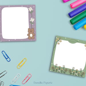 Floral Printable Notepad, Adorable Notepad Template, Cute Flower Memo ...