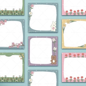 Floral Printable Notepad, Adorable Notepad Template, Cute Flower Memo ...
