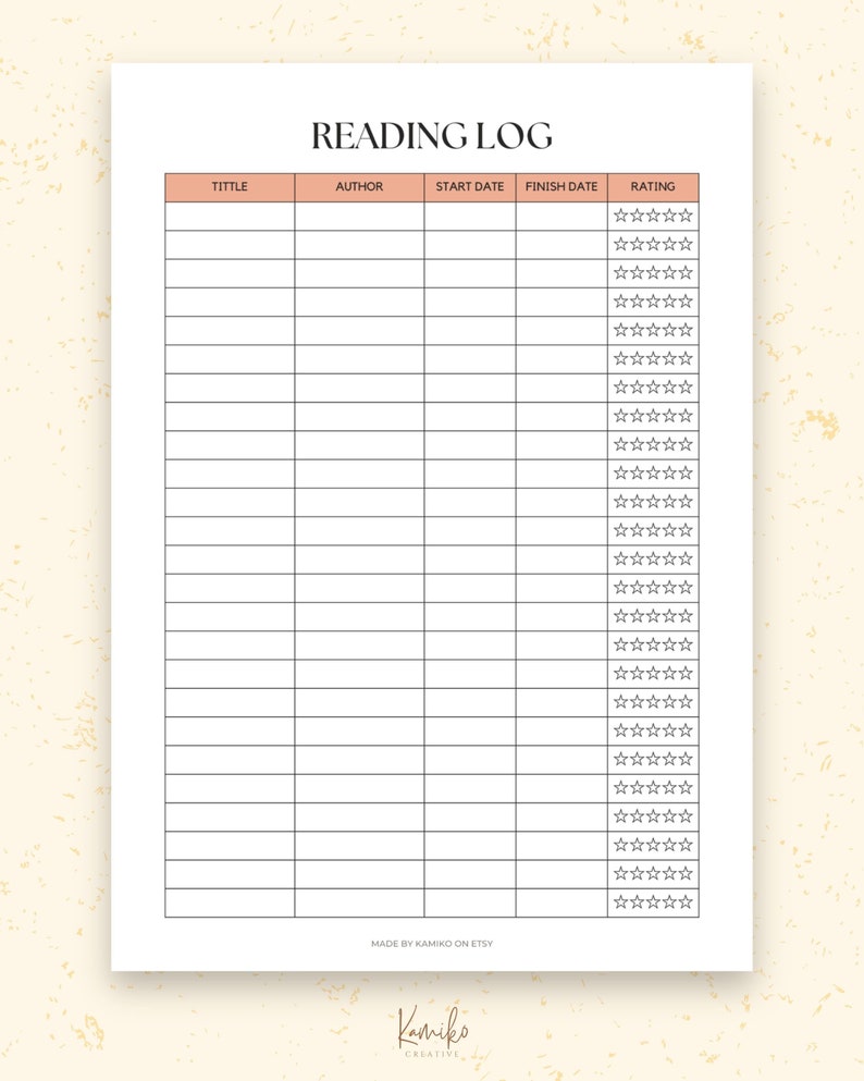 Reading Log Printable, Reading Tracker, Book Tracker, Reading Planner ...