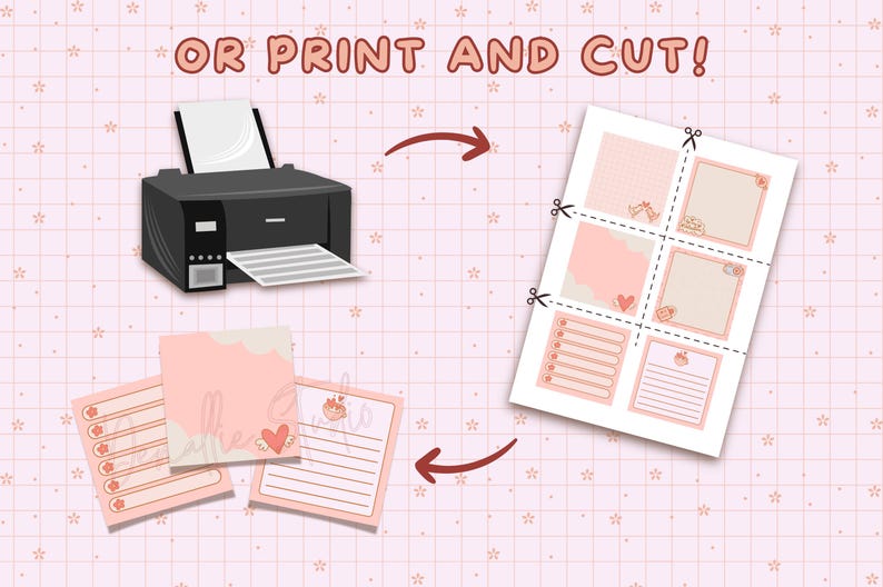 Valentine-themed Printable Notepad, Romantic Note Sheets, Cute Memo Pad ...