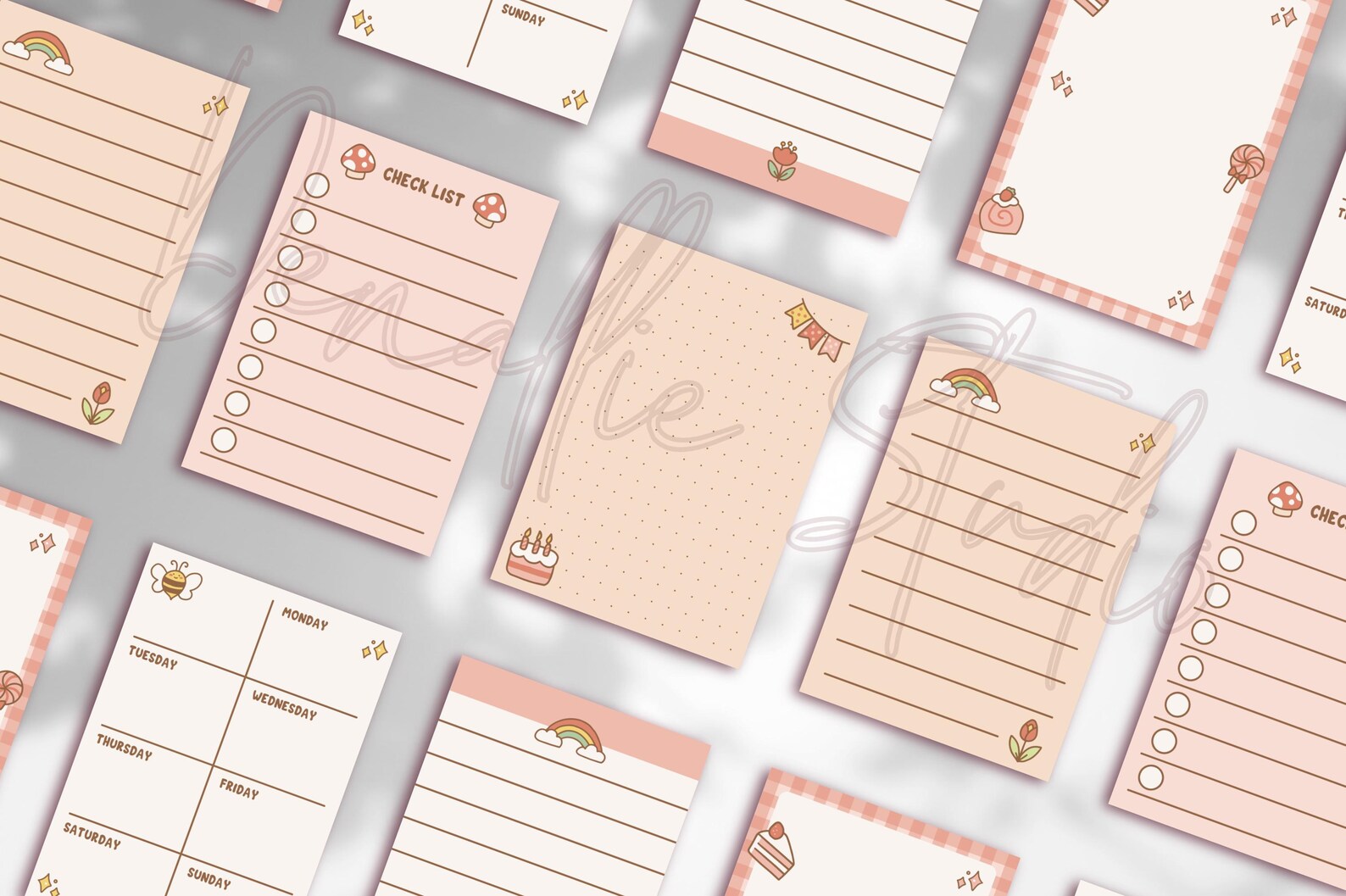 Cute Printable Notepad, Adorable Memo Pad, Cute Notepad Template ...