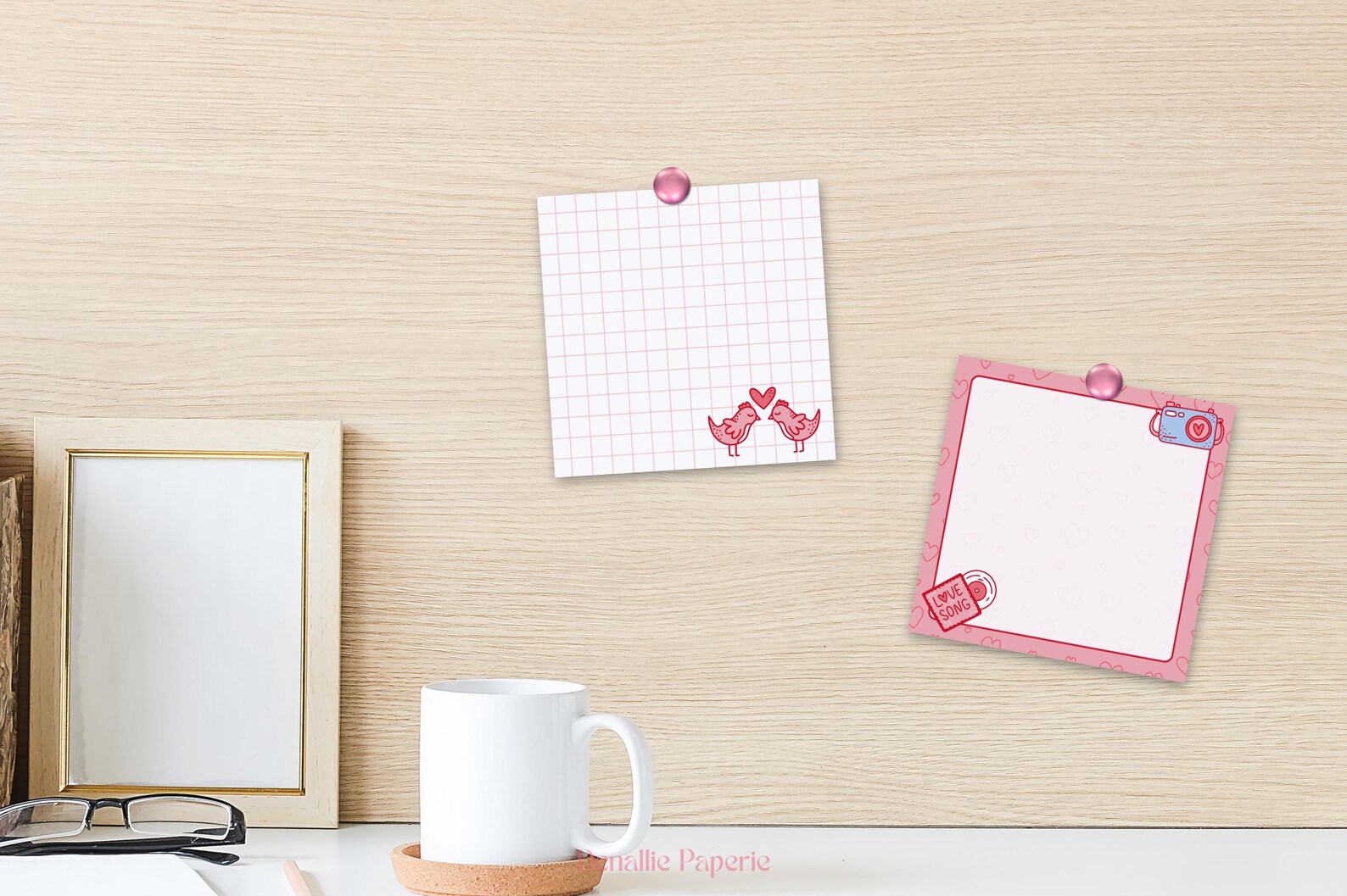 Valentine-themed Printable Notepad, Romantic Note Sheets, Cute Memo Pad ...