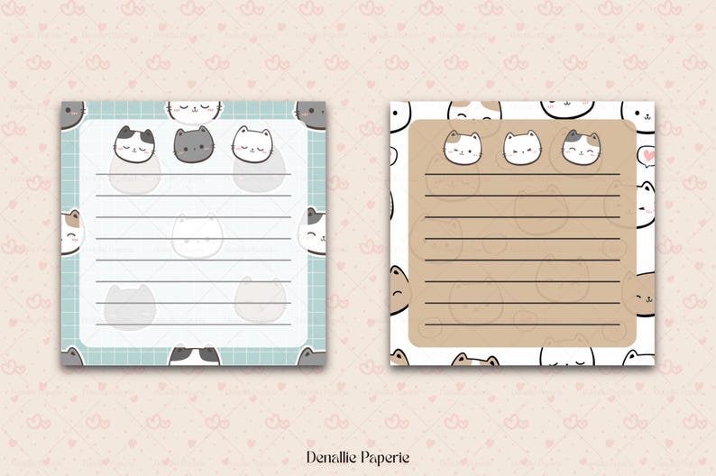 Kitten-themed Printable Notepad, Cat Memo Pad, Cute Cat Notepad, Kitten ...