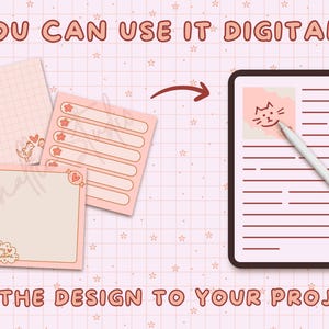 Valentine-themed Printable Notepad, Romantic Note Sheets, Cute Memo Pad ...