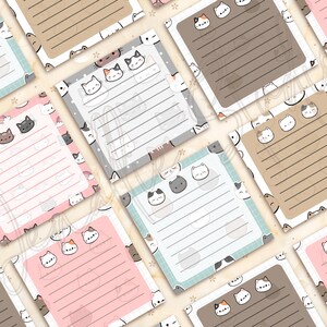 Kitten-themed Printable Notepad, Cat Memo Pad, Cute Cat Notepad, Kitten ...