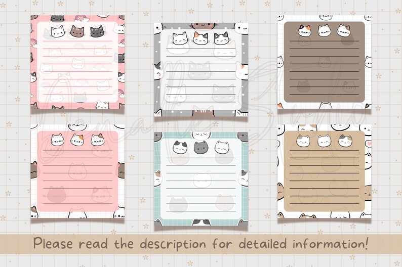 Kitten-themed Printable Notepad, Cat Memo Pad, Cute Cat Notepad, Kitten ...