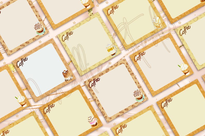 Coffee-themed Printable Notepad, Coffee Memo Pad, Digital Download ...